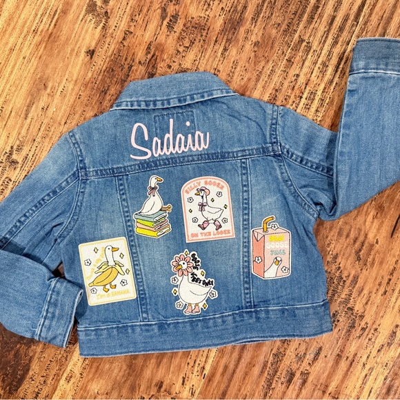 Jackets & Coats | Custom Jean Jacket Personalized Name Cute Patches ...